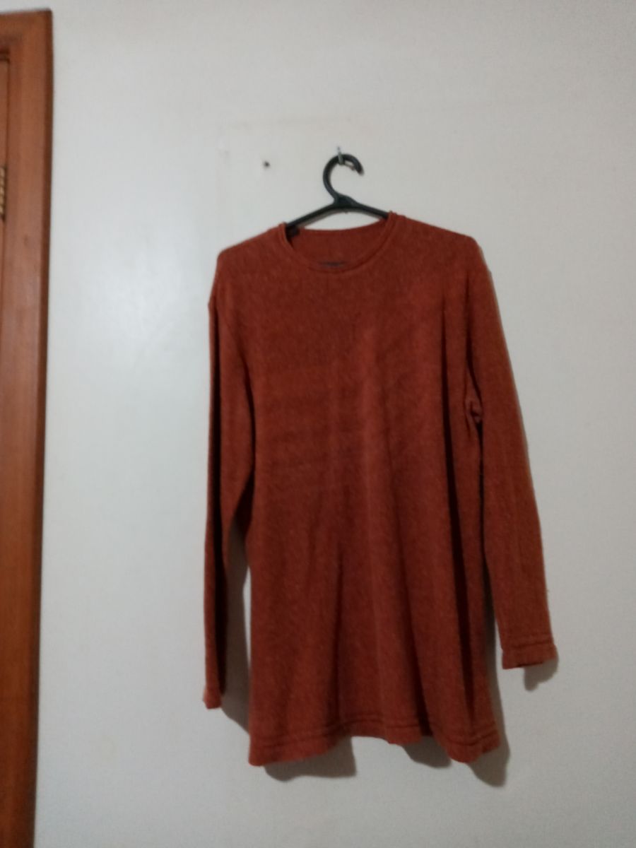 Bluão de Lã Acrílica Na Cor Telha | Blusa Feminina Usado 87017871 | enjoei