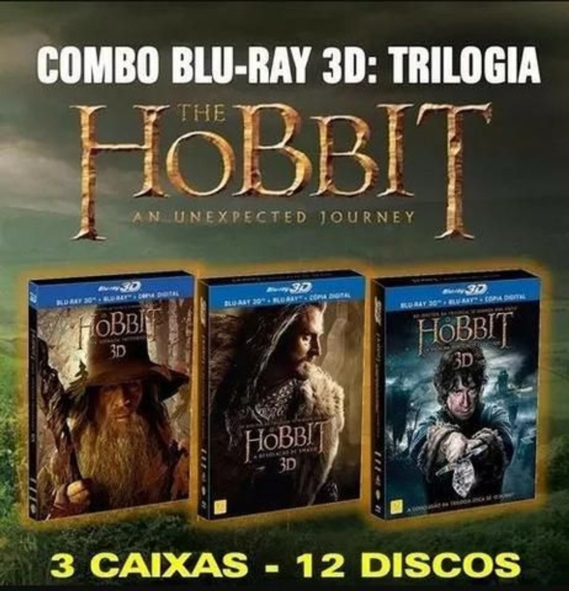 Bluray Trilogia Hobbit 3d + 2d ( Lacrados ) | Filme e Série Mgm Warner ...