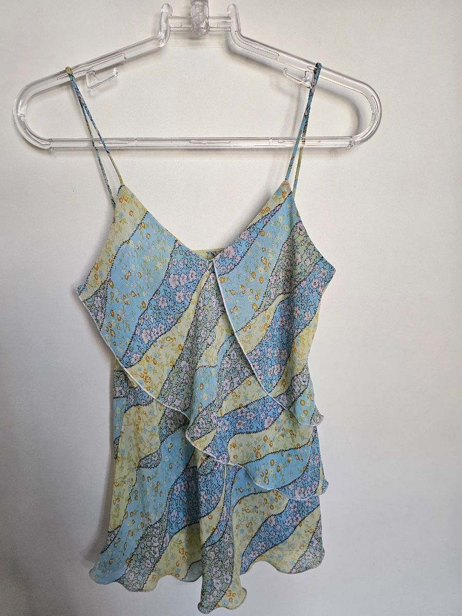 Blusa Alcinha em Seda Estampada Tam M | Blusa Feminina Engenheiros Da Moda Usado 128472567 | enjoei