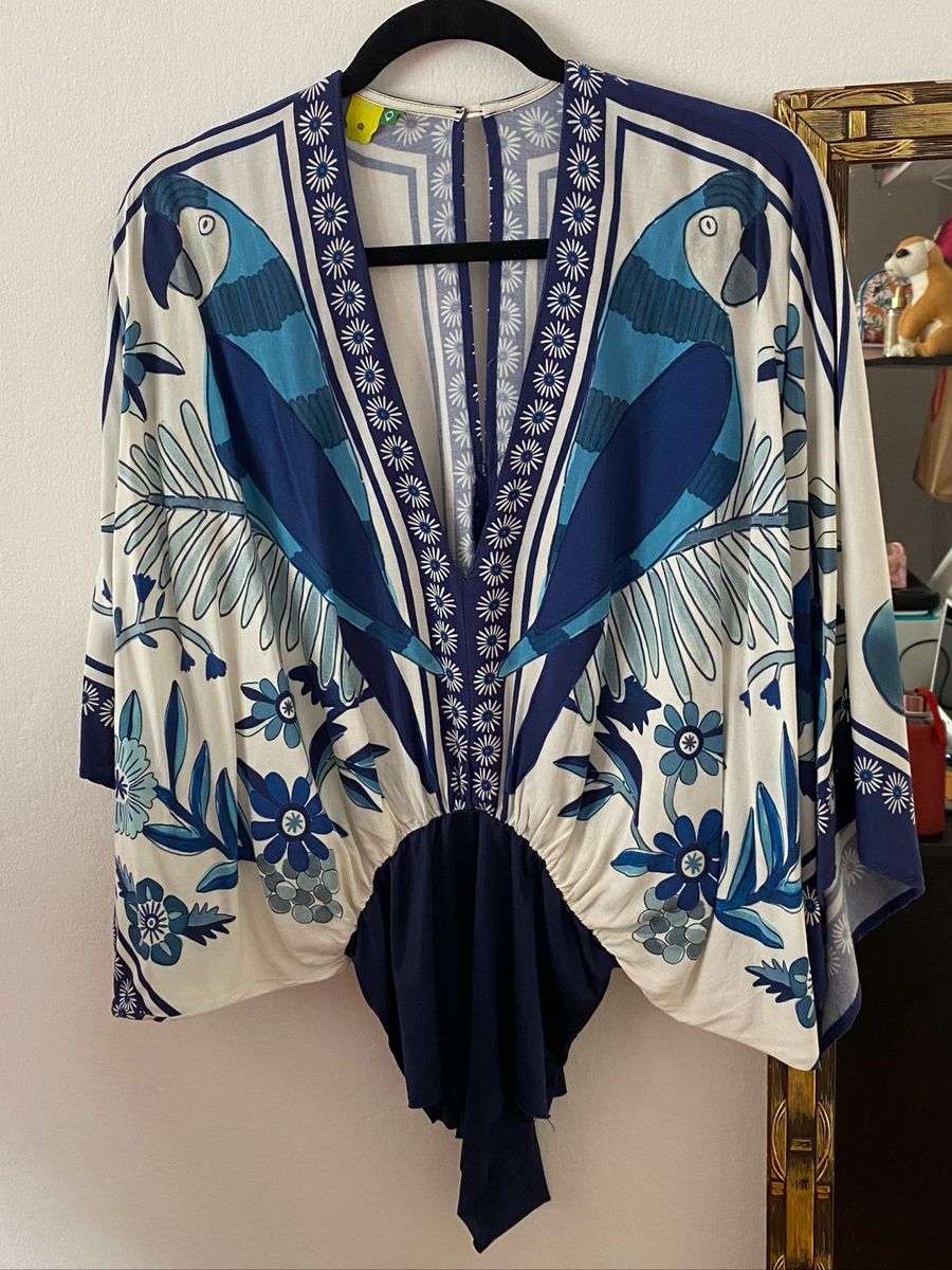 Bod Revoada Farm Azul | Blusa Feminina Farm Usado 73742789 | enjoei