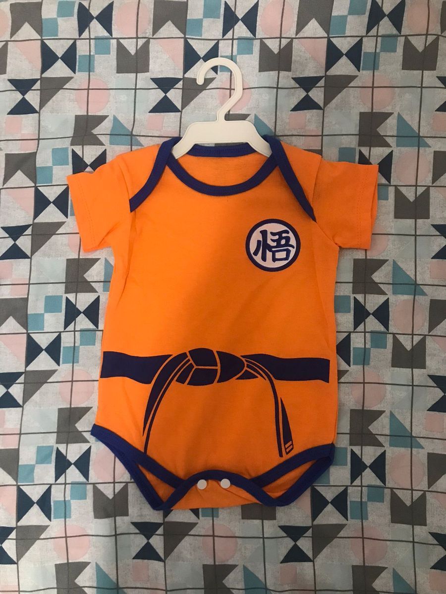 Body Bebê Temático Goku Bebê Mesversário Fantasia Personagem Dragon ...