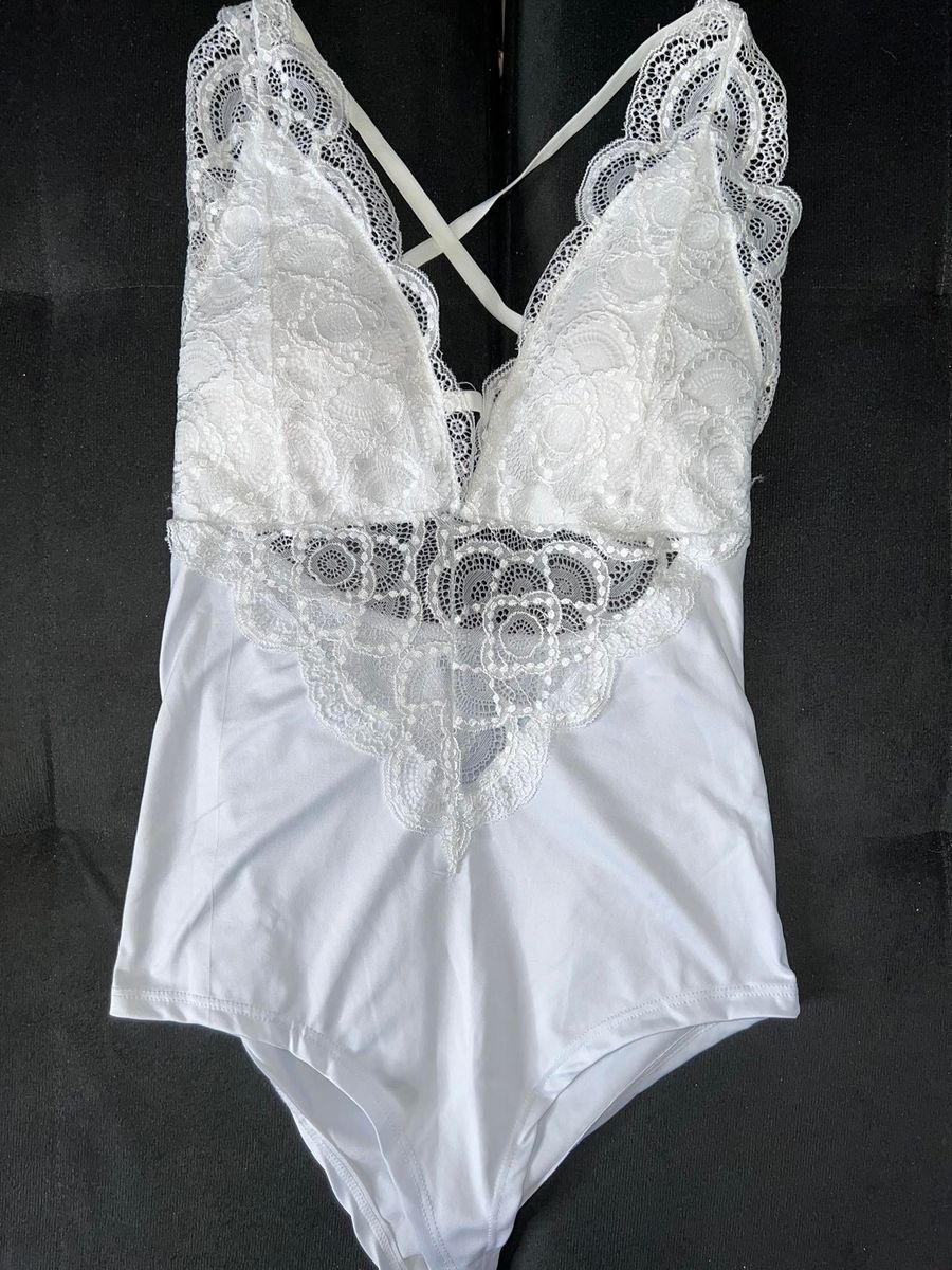 Body Branco de Renda | Blusa Feminina Usado 70473242 | enjoei