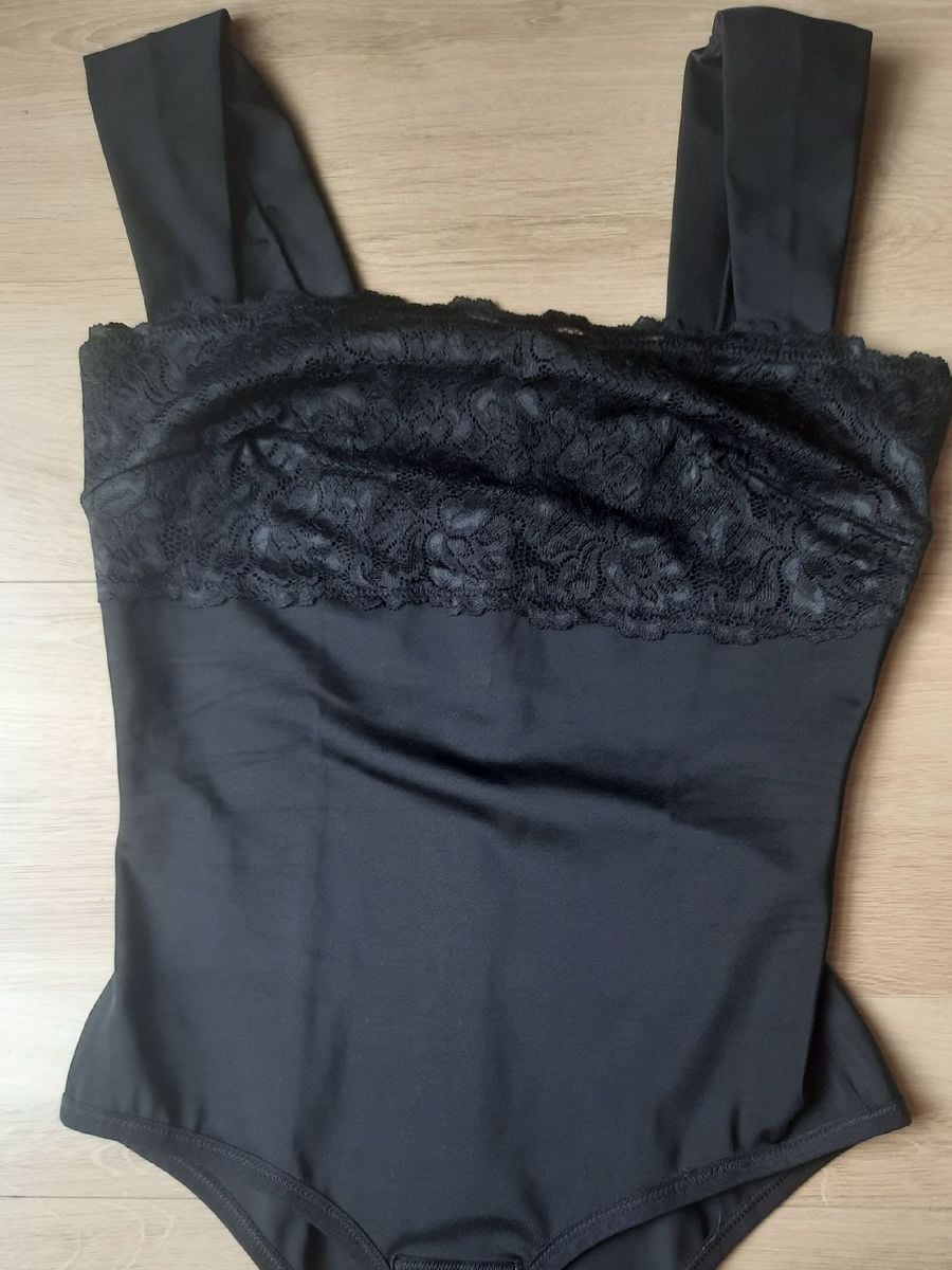 Body Demillus Preto com Detalhe de Renda | Blusa Feminina Demillus ...