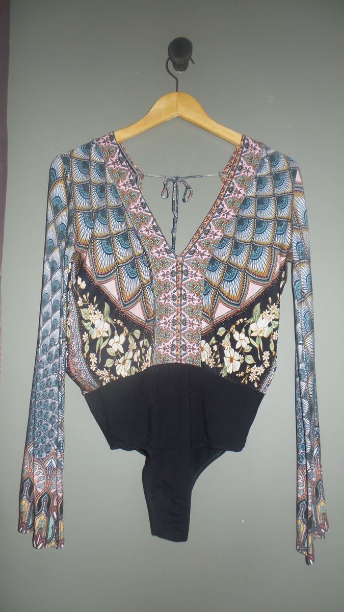 Body Manga Longa Farm | Blusa Feminina Farm Nunca Usado 73159563 | enjoei