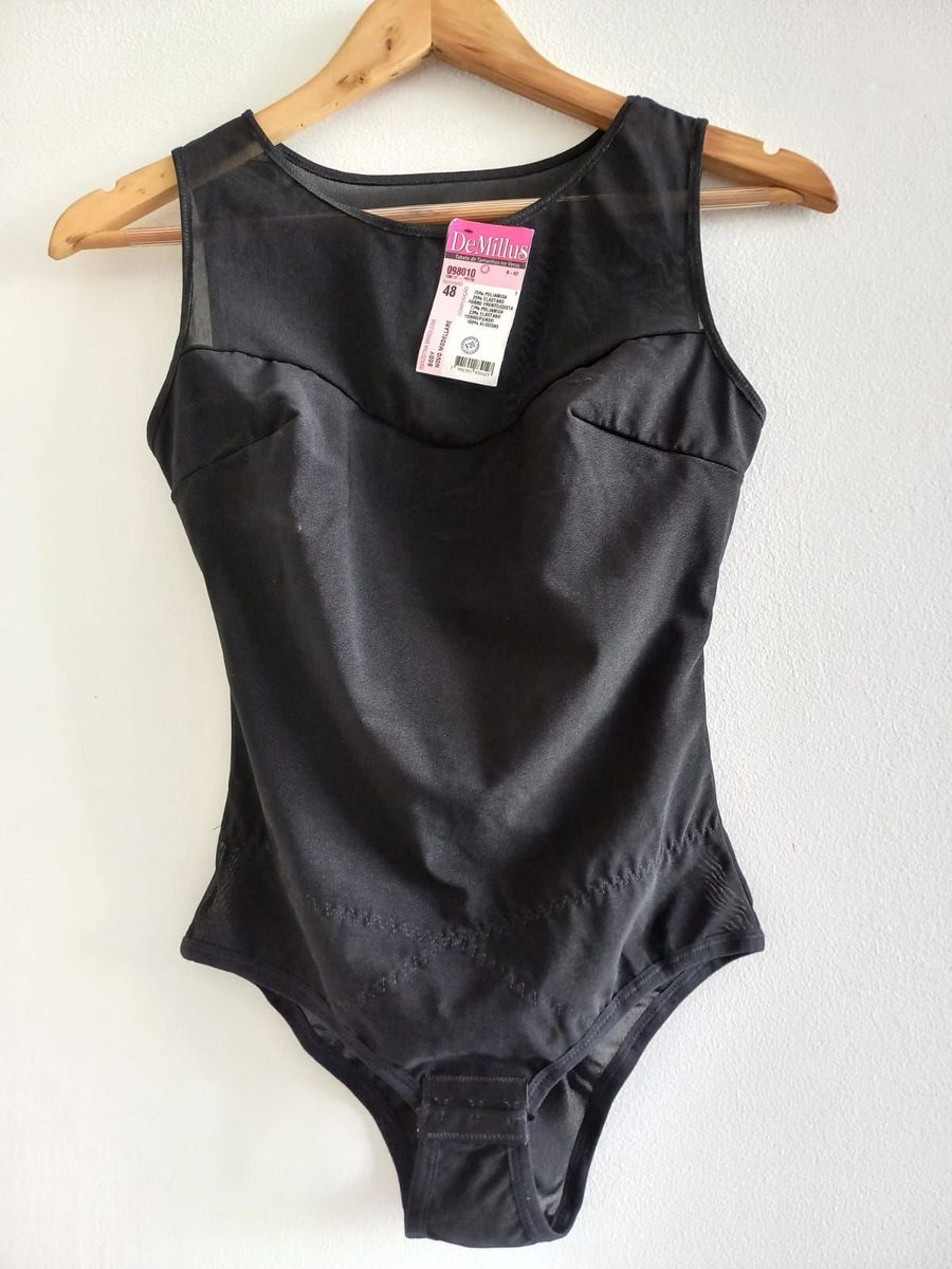 Body Preto Demillus Forro Transparente | Blusa Feminina Demillus Nunca ...