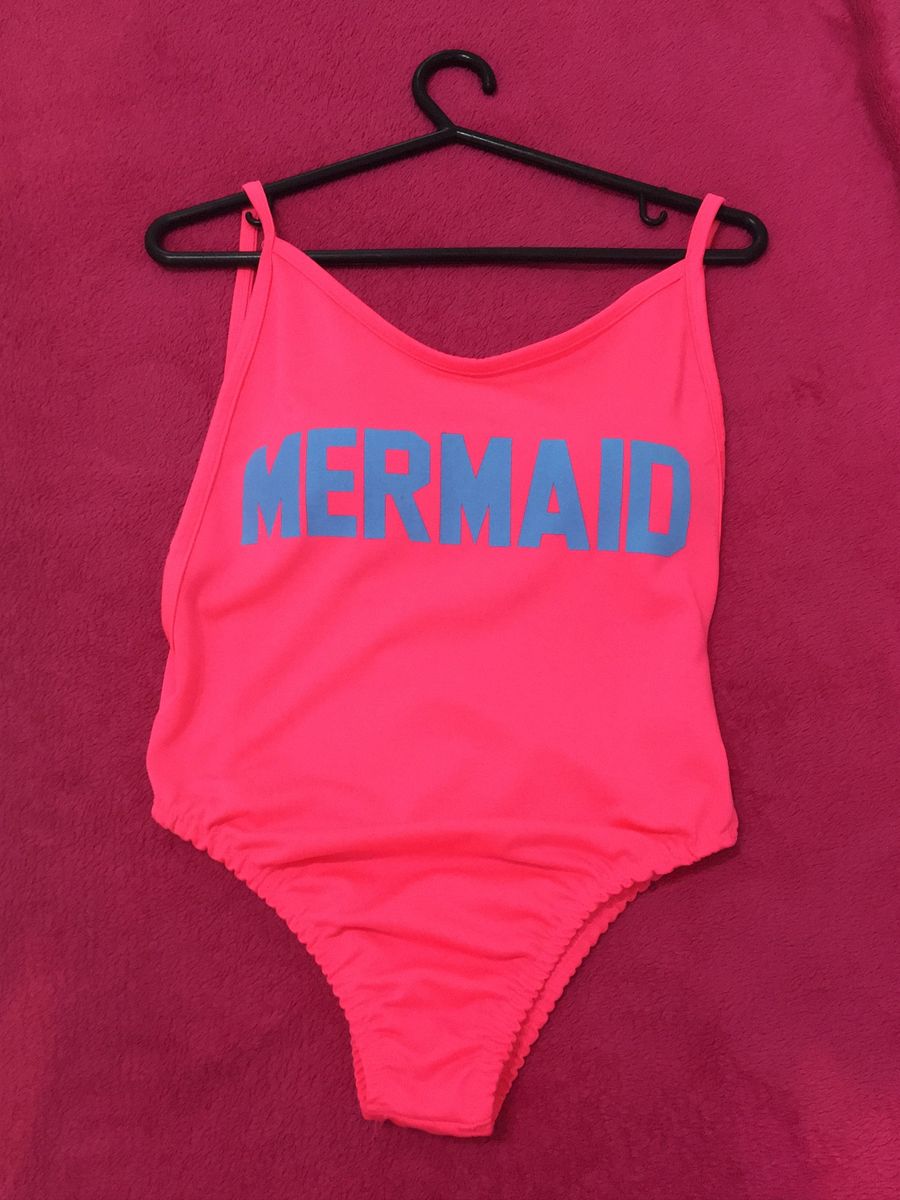 Body Rosa Neon Decote Cavado Nas Costas | Blusa Feminina Nunca Usado ...