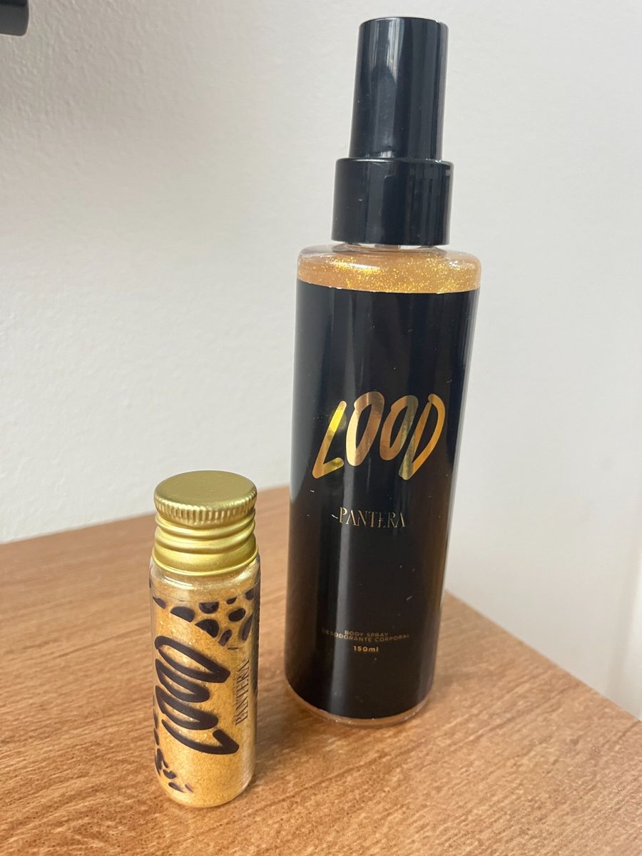 Perfume com Brilho Spray com Perfume e Iluminador Corporal Dourado Lood ...