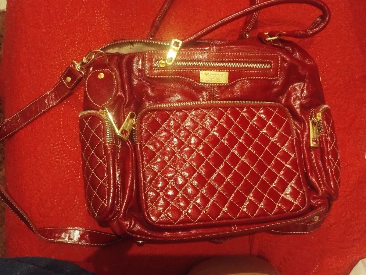 Bolsa Anandra Couro Legítimo Vermelha | Clutch Feminina Anandra Nunca ...