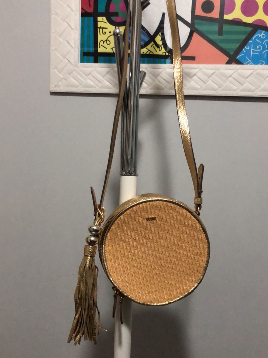 Bolsa Arezzo Palha e Dourado | Bolsa de Ombro Feminina Arezzo Usado ...