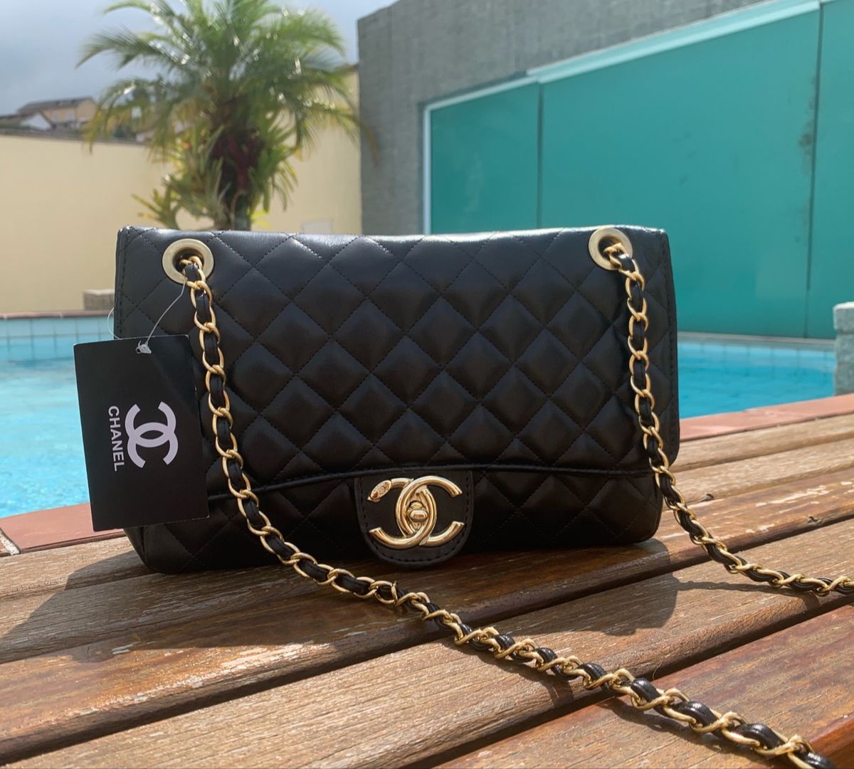 Bolsa Channel Preta Clássica | Clutch Feminina Chanel Nunca Usado ...