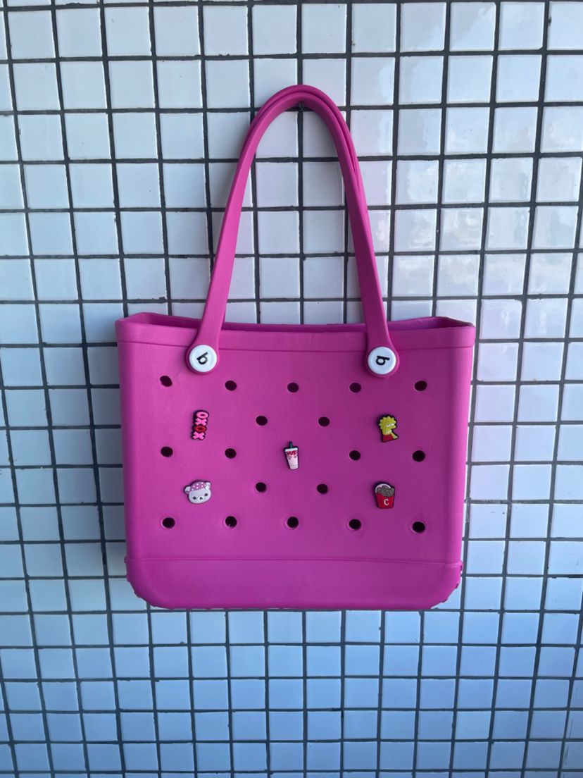 Bolsa Crocs de Praia Impermeável Rosa | Clutch Feminina Crocs Nunca ...