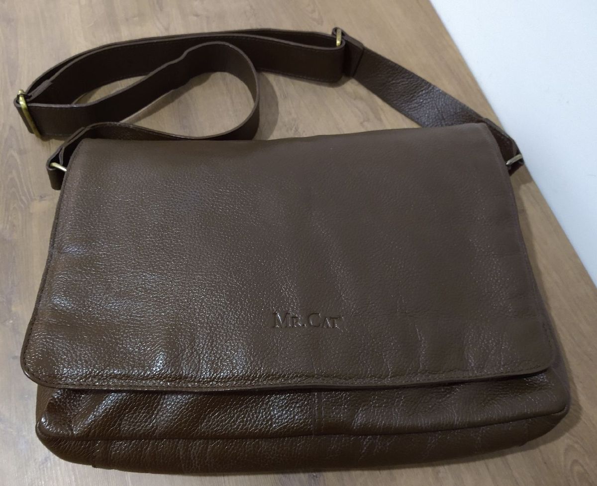 Bolsa de Couro Legítimo Mr Cat | Bolsa Masculina Mr Cat Usado 73781611 ...