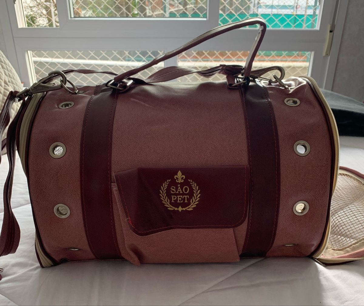 Bolsa de Transporte São Pet em Courino Rosa | Item p/ Pet São Pet Usado 43117910 | enjoei