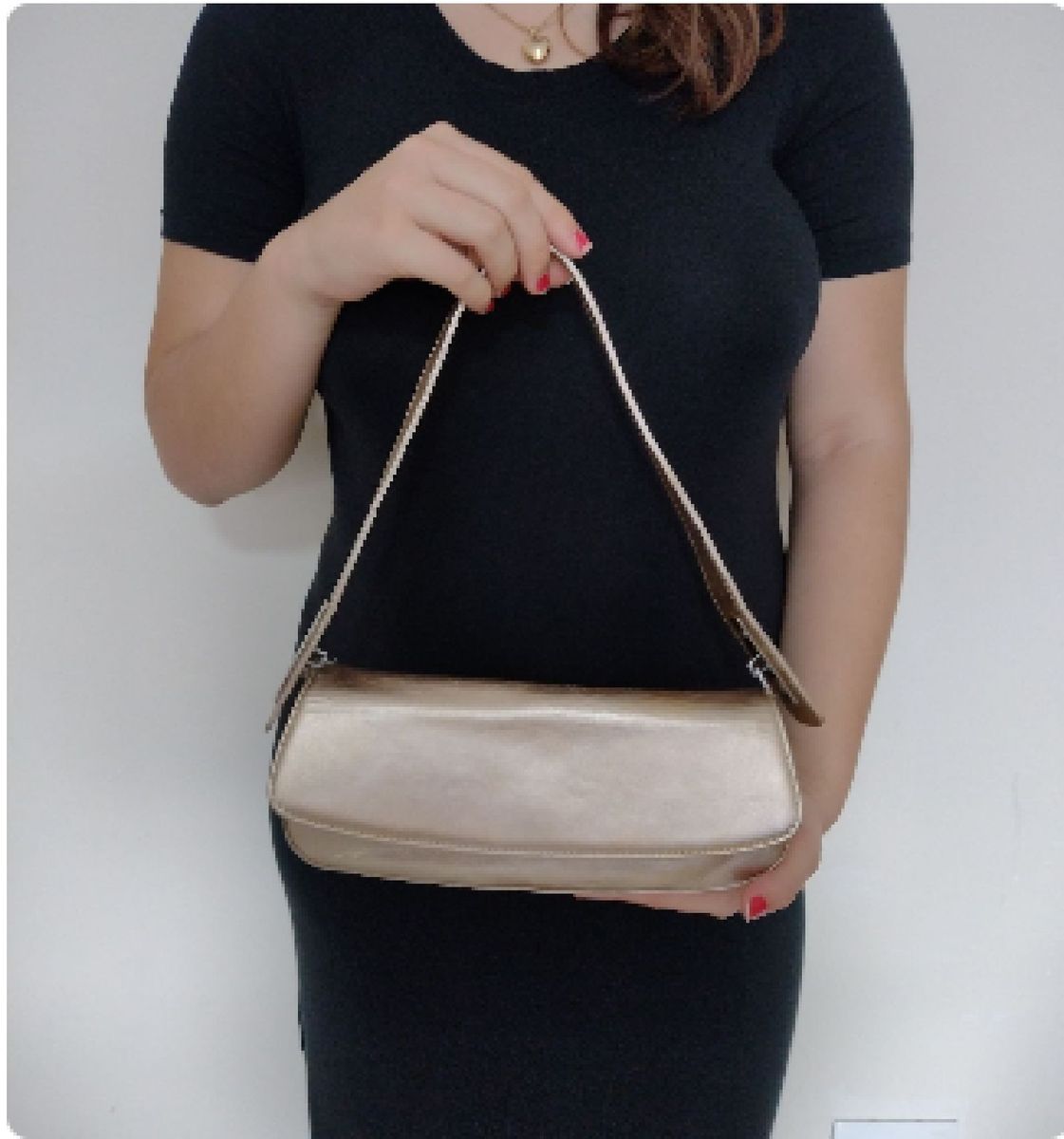 Bolsa Dourada Couro Legítimo | Bolsa de Ombro Feminina Kadilo Usado ...