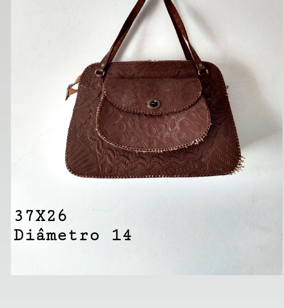 Bolsa em Couro Auto Relevo | Bolsa de Ombro Feminina Usado 32382136 ...