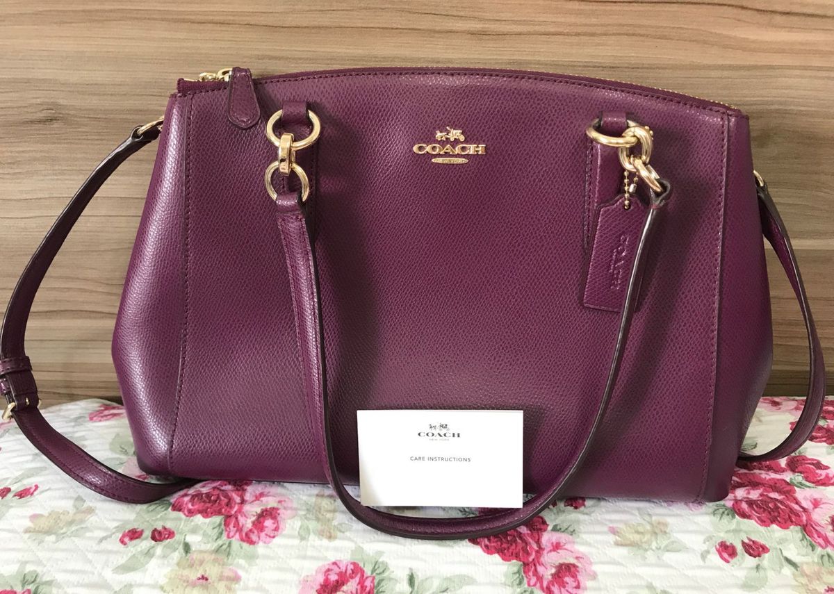 Bolsa em Couro Original Coach Violeta/roxa | Bolsa de Ombro Feminina ...