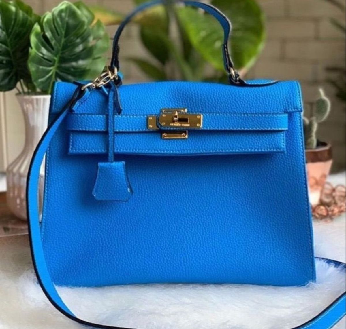 Bolsa Hermes Azul | Bolsa de Ombro Feminina Hermes Nunca Usado 48773221 ...
