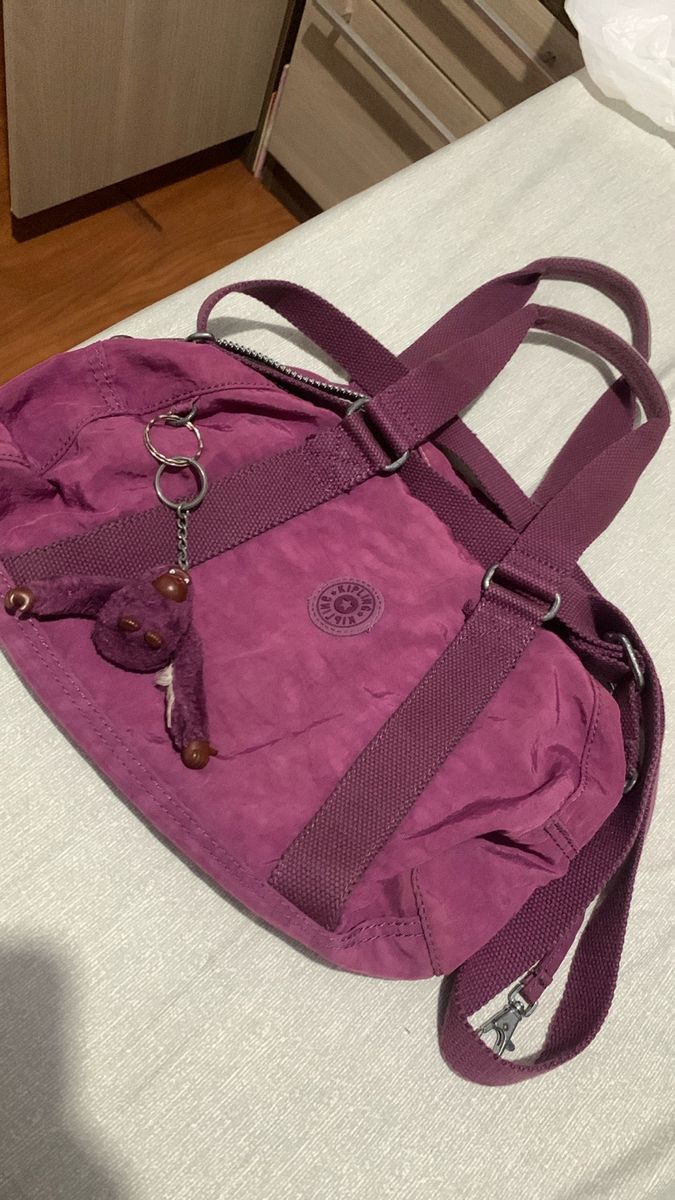 Bolsa Kipling Média Transversal e Ombro Linda Roxa | Clutch Feminina Kipling Usado 101317150 ...