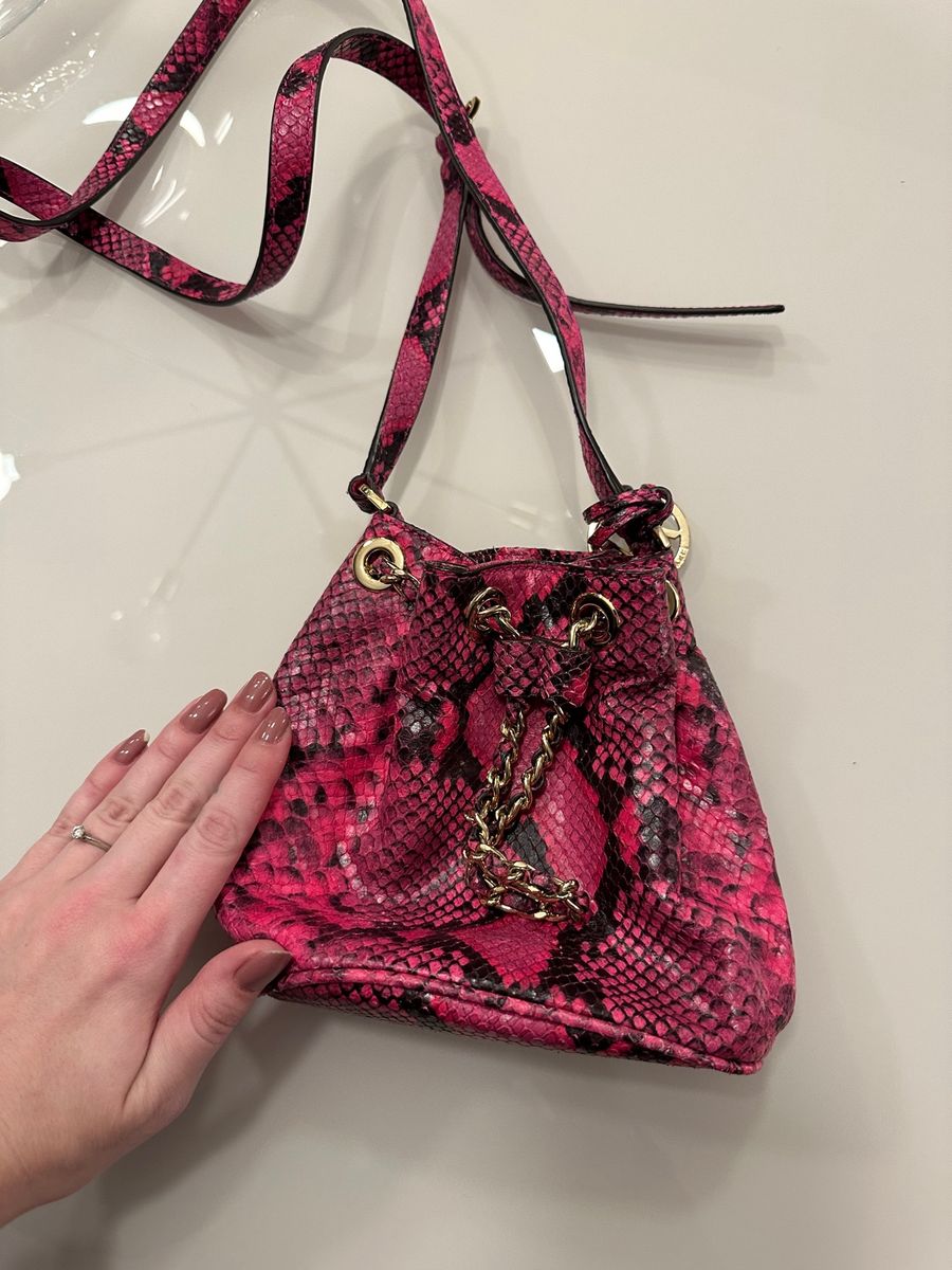 Bolsa Michael Kors Pink Piton | Bolsa de Ombro Feminina Michael Kors ...