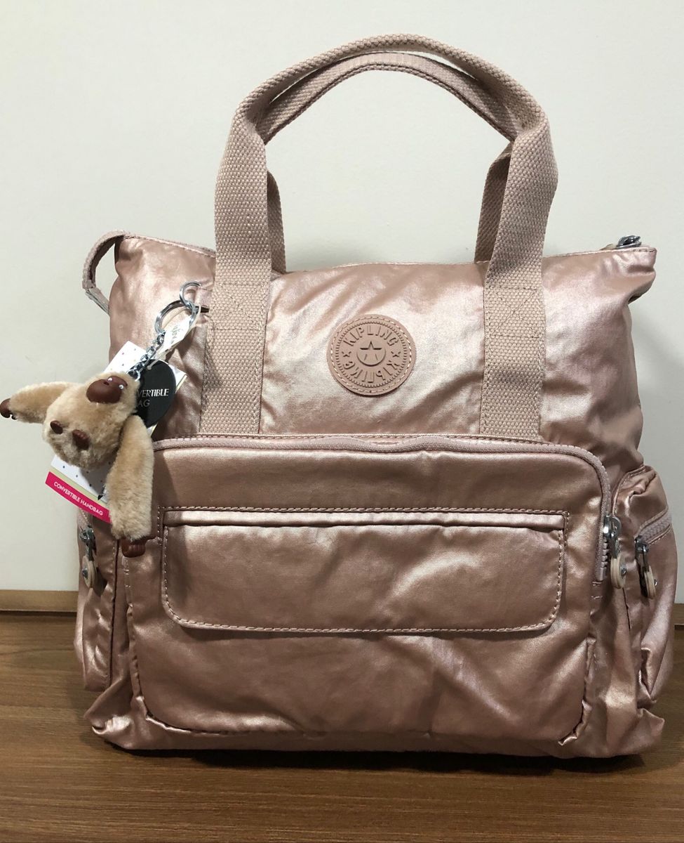 Bolsa Mochila Kipling Alvy Rosê Gold Metallic/rosê Metálica | Mochila ...
