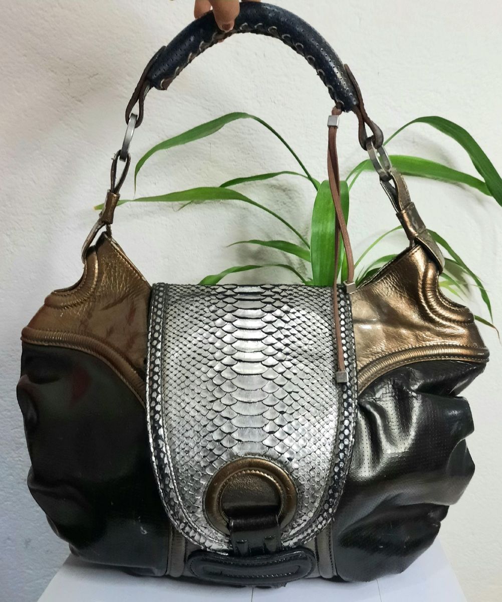 Bolsa Pauric Sweeney Couro de Python | Bolsa de Ombro Feminina Pauric ...