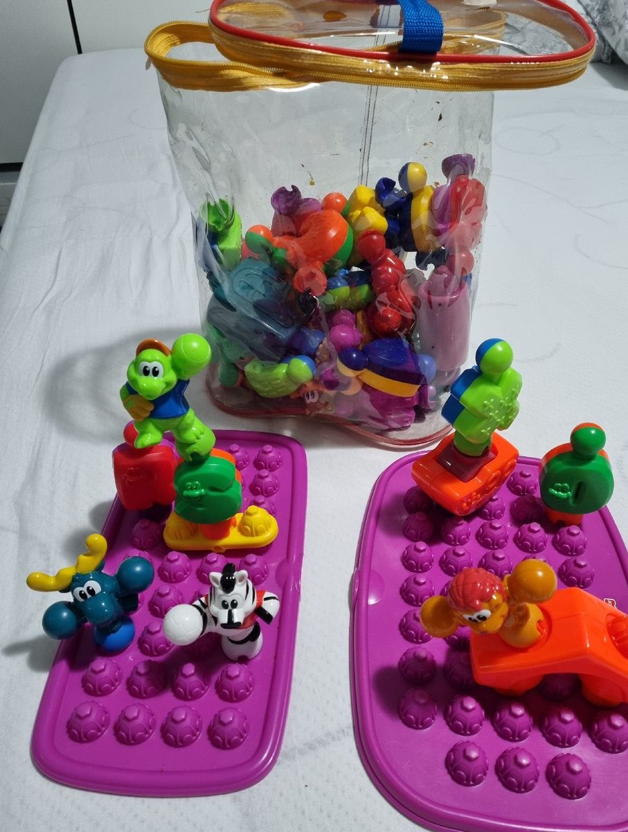 Bolsa Pop-onz com 2 Tablados e Muitas Peças, Letras, Números e Animais ...
