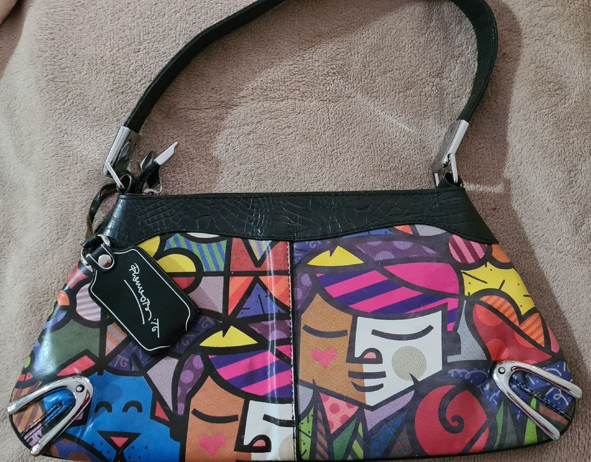 Bolsa de Couro Romero Britto Original | Bolsa de mão Feminina Romero ...
