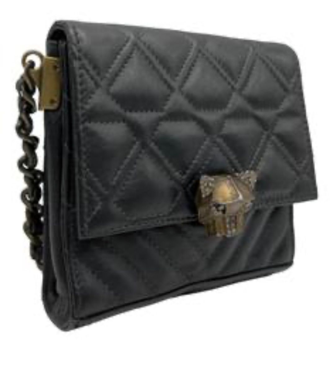 Bolsa Tiracolo Animale Flap Preta em Couro Legítimo | Clutch Feminina ...