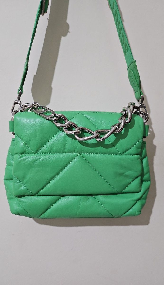 Bolsa Tiracolo Modelo Barbara da Schutz, em Couro Na Cor Verde, Nova ...