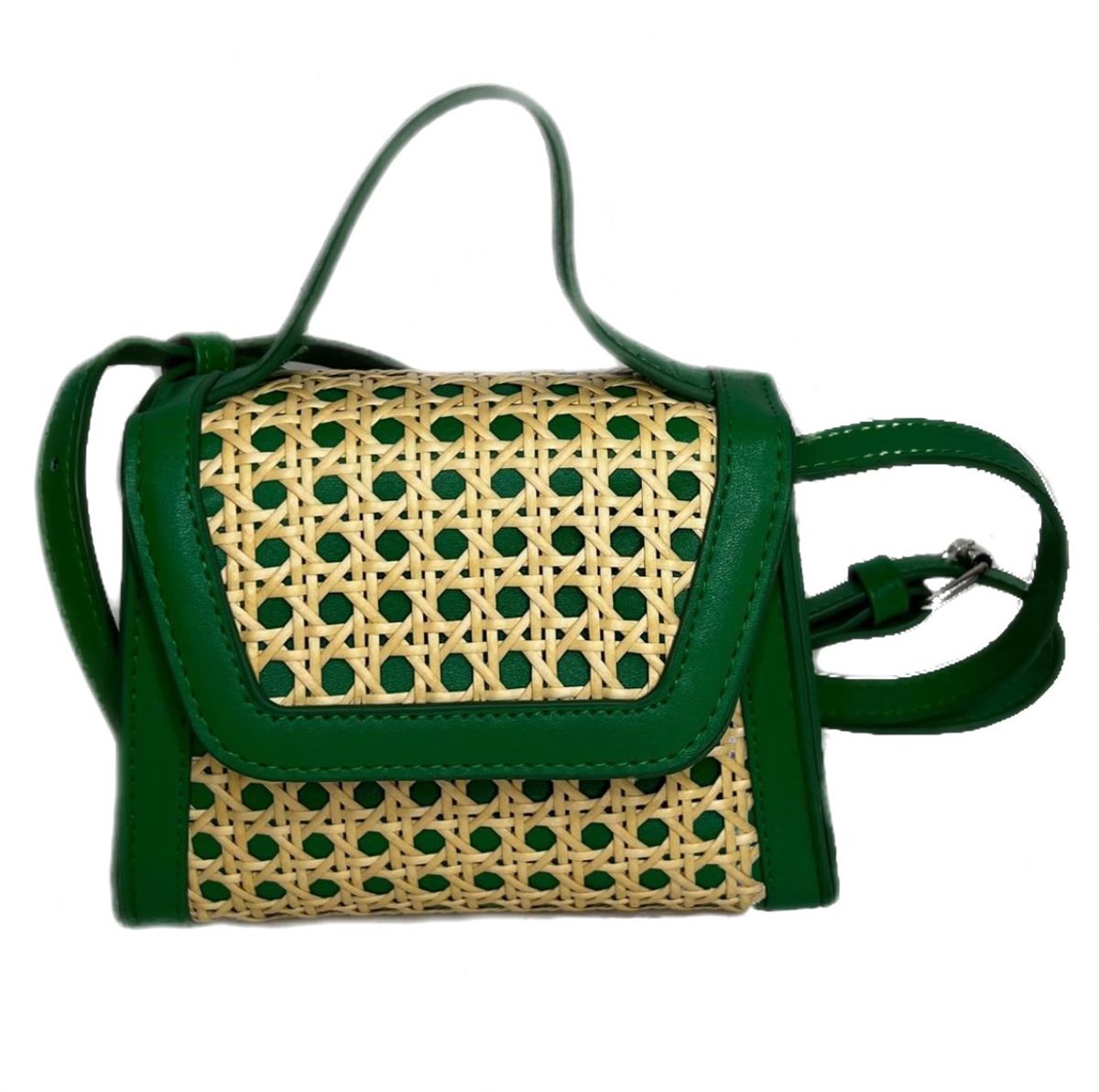 Bolsa Transversal Verde Trabalhada em Palha | Bolsa de mão Feminina ...