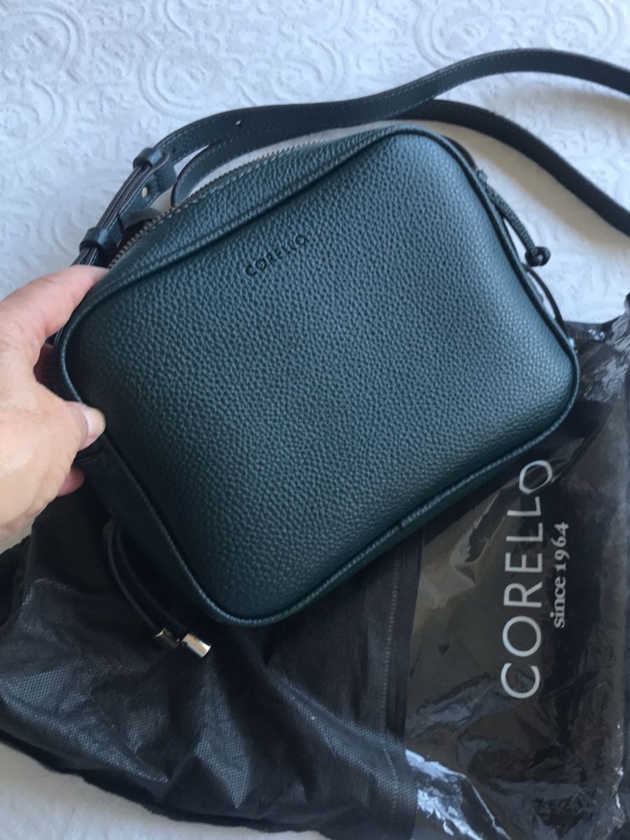 Bolsa Verde Pequena Corello, Alça Ajustável, Couro Ecológico, Ombro e ...