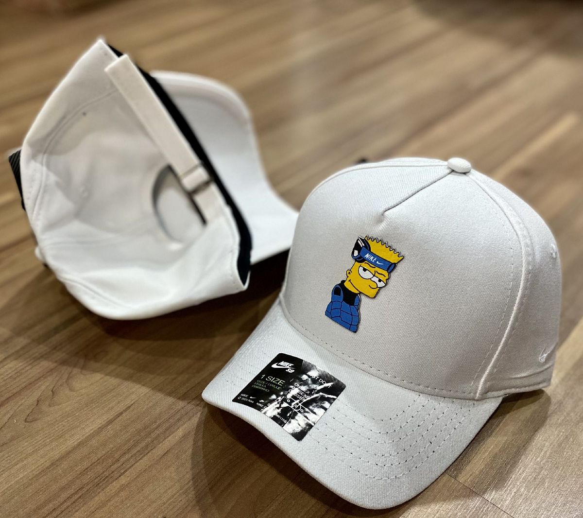 Boné Bart Simpson Branco Aba Curva 66040876 | enjoei