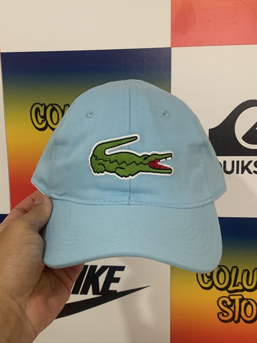 Boné Lacoste Big Croc Azul Ajustável | Cacareco Lacoste Nunca Usado ...
