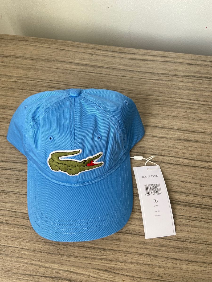 Boné Lacoste Big Croc Azul Original 105429519 | enjoei