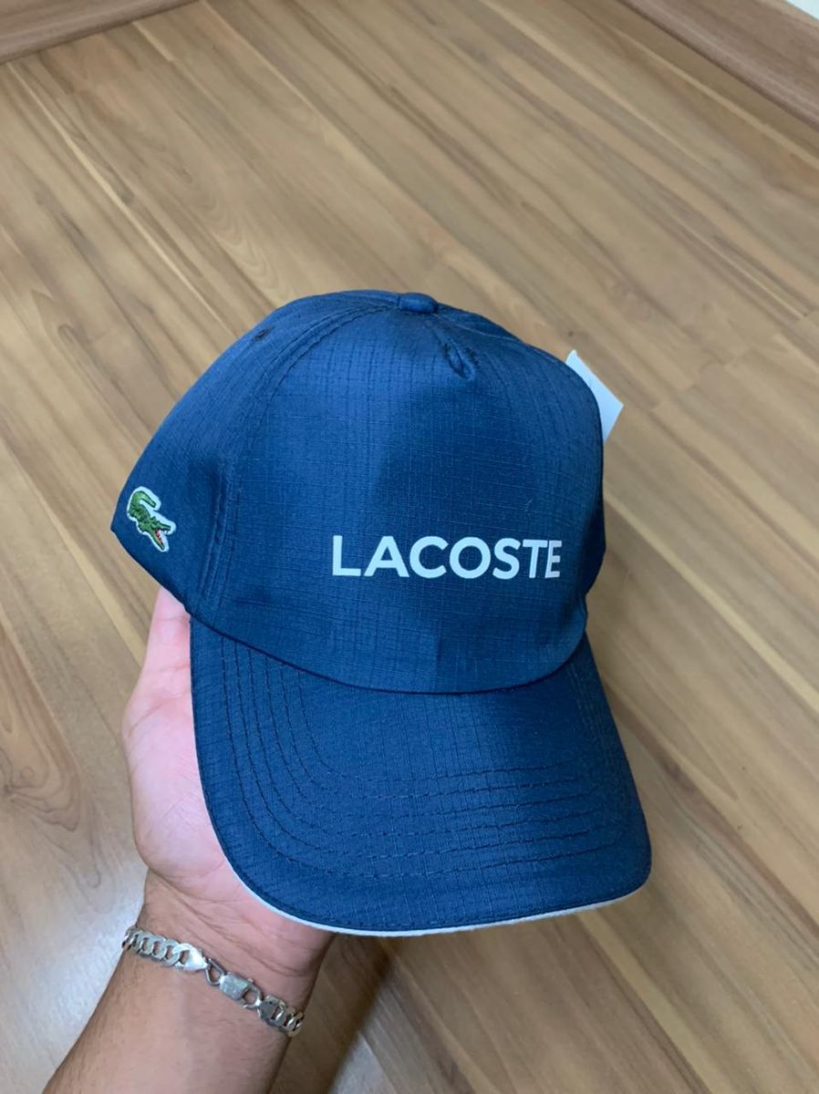Boné Lacoste Letreiro Sport Azul Marinho 56758743 | enjoei