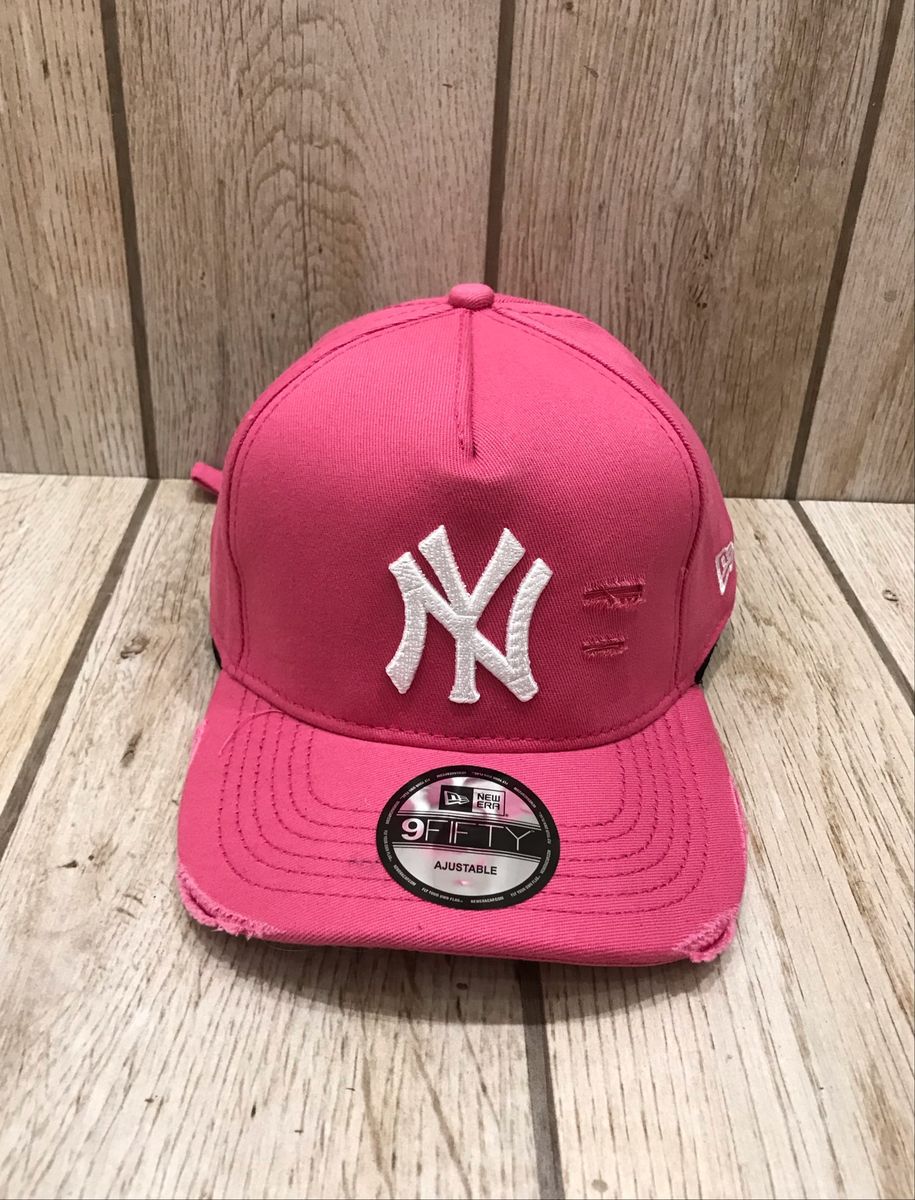 Boné New Era - Modelo Rasgado - Rosa - Unissex | Chapéu Feminino New ...