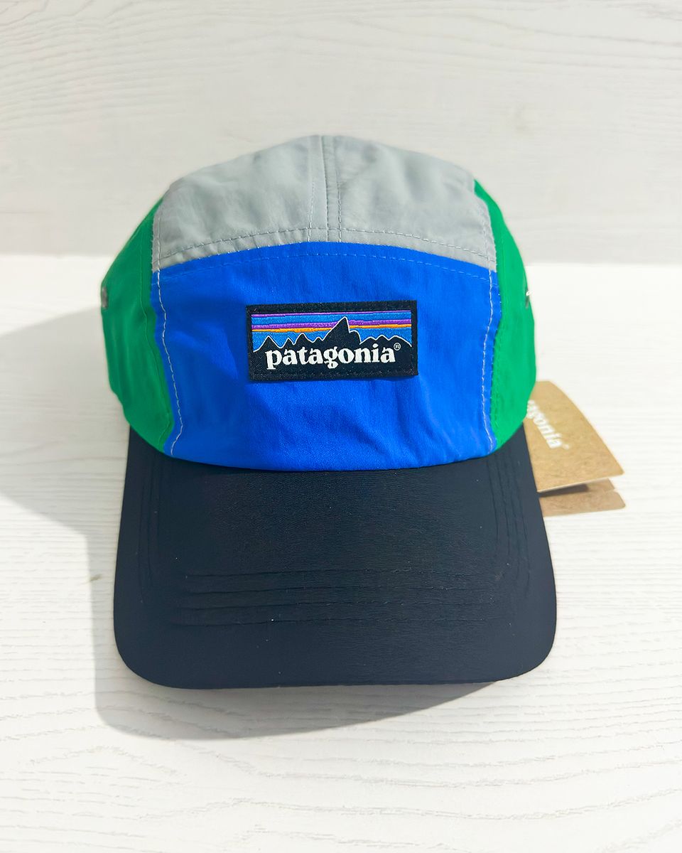 Boné Patagonia Five Panel Aba Curva Cor: Azul Cinza Verde Aba Preto ...