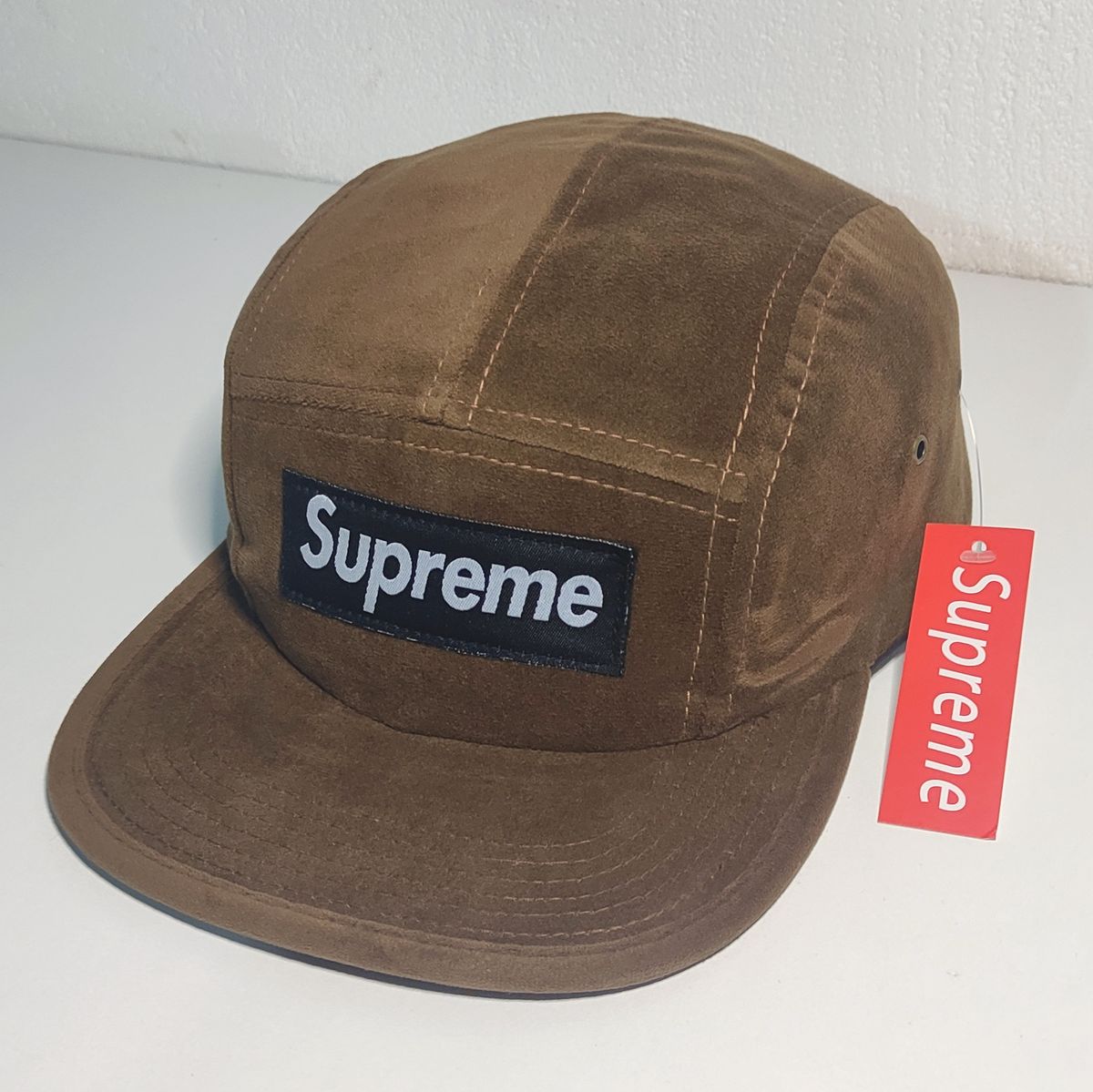 Boné Supreme Five Panel Marrom Suede 93428104 | enjoei