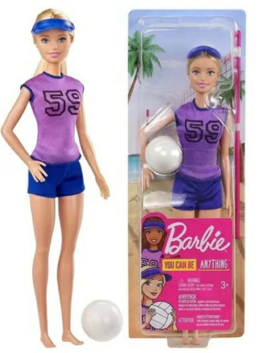 Boneca Barbie Atleta Jogadora de Vôlei | Brinquedo Mattel Nunca Usado ...