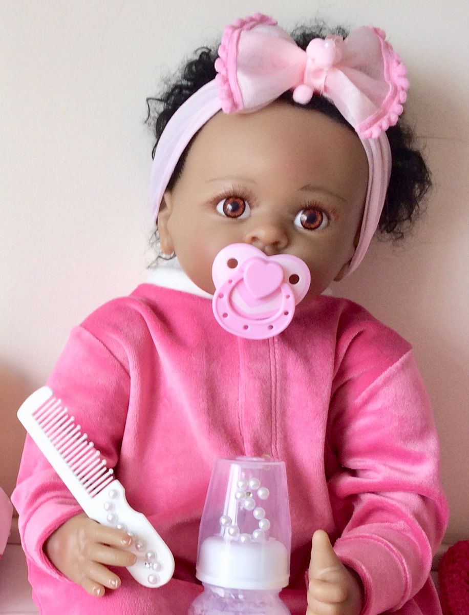 Boneca Realista Negra Linda | Brinquedo Boneca Negra Nunca Usado ...