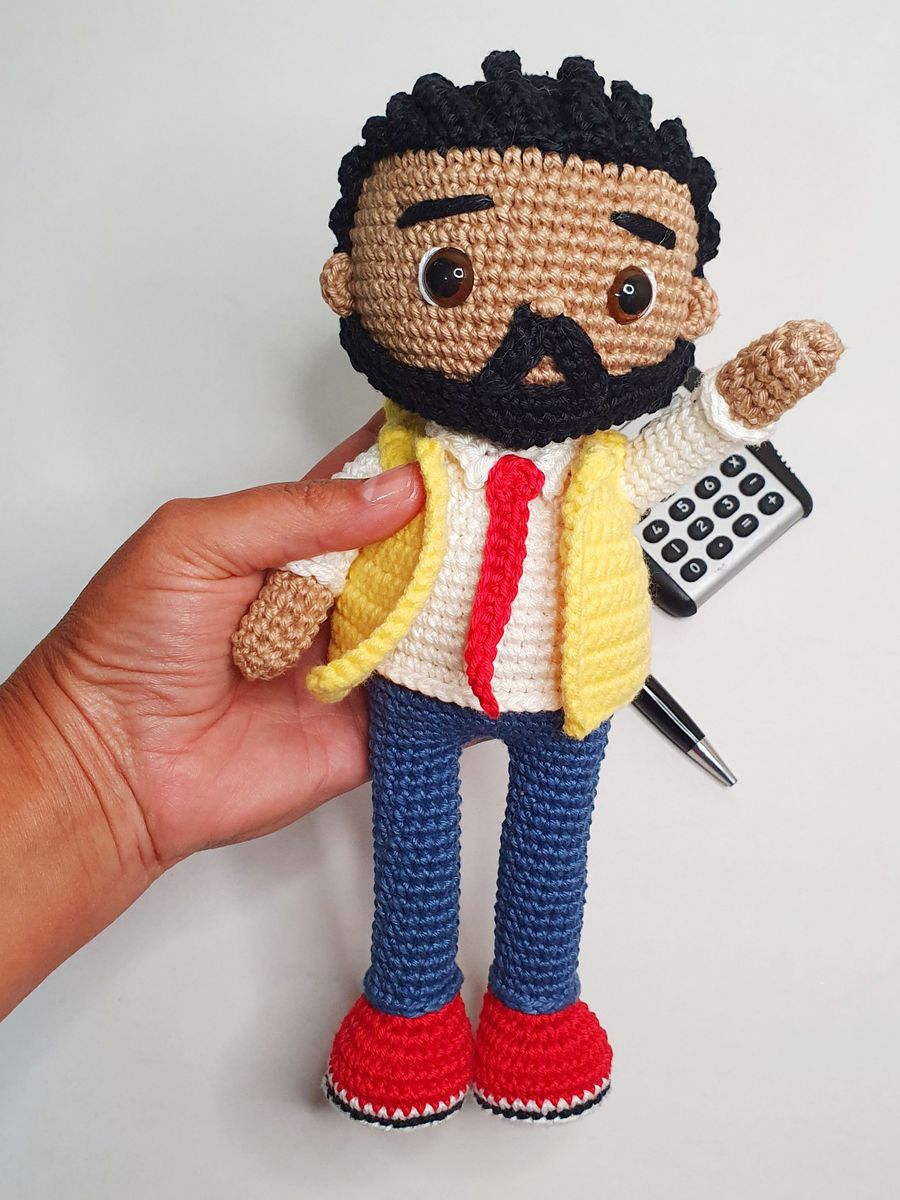 Boneco Rodolfo com Barba e Bigode em Croche | Brinquedo para Bebês ...