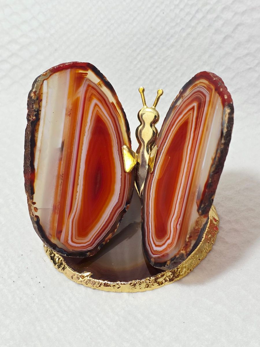 Borboleta Ágata Natural com Base | Item de Decoração Raquel Obeid Store ...