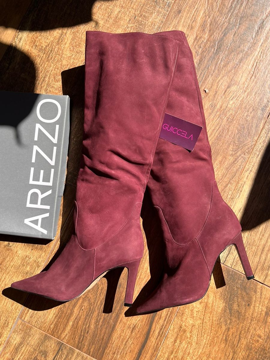 Bota Arezzo Vermelha Cano Longo Hailey | Bota Feminina Arezzo Nunca ...