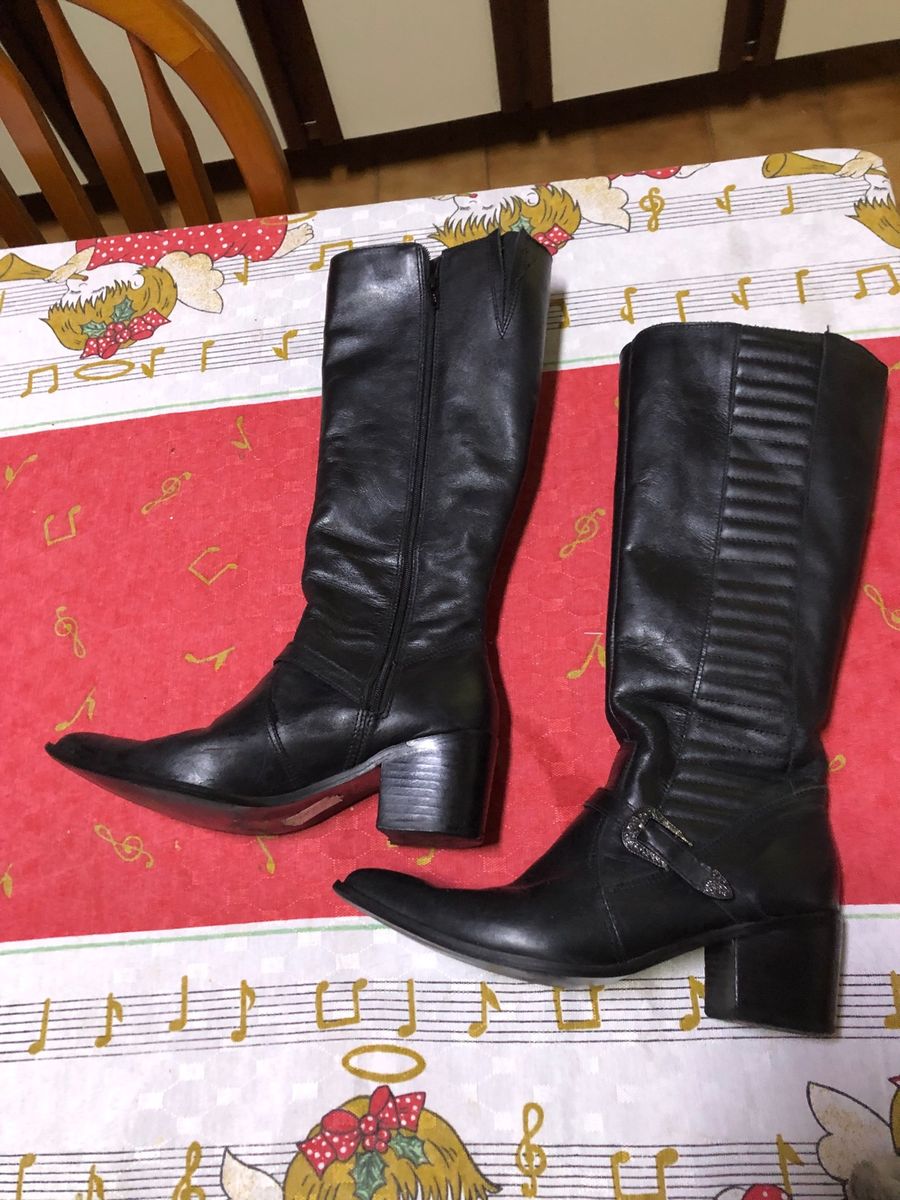 Bota Couro Legítimo | Bota Feminina Rosa Tay Usado 105404546 | enjoei