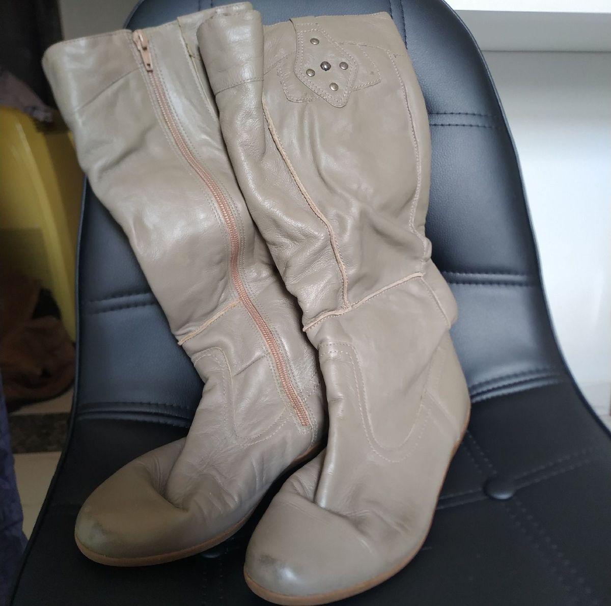Bota Couro Nude Zeket 37 | Bota Feminina Zeket Usado 78508524 | enjoei
