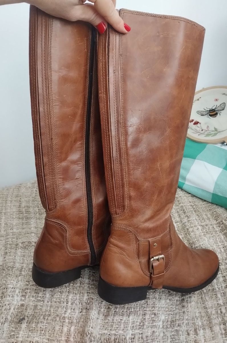 Bota de Montaria em Couro Legítimo, 35. | Bota Feminina Tok Feminino Rs Usado 104371149 | enjoei