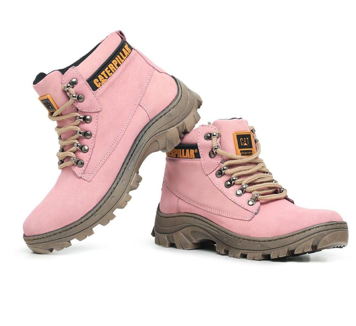Bota Feminina de Couro Rosa | Bota Feminina Cat Nunca Usado 75160411 ...