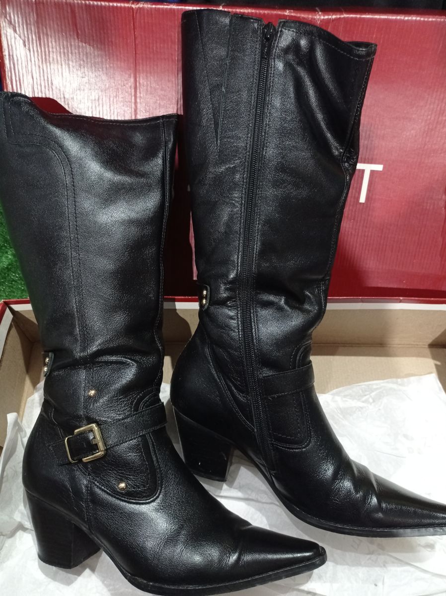 Bota Feminina Maontaria Couro Zeket | Bota Feminina Zeket Usado ...