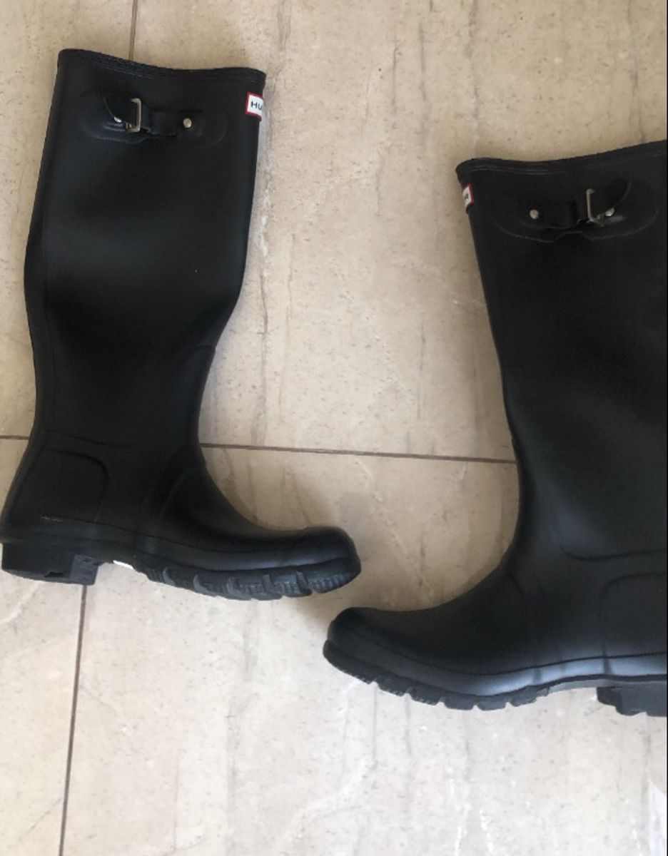 Bota / Galocha Hunter Preta Original | Bota Feminina Hunter Usado ...