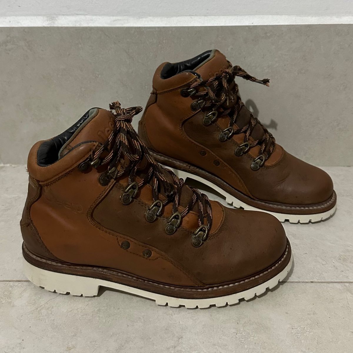 Bota Jeep Couro Legítimo Marrom Estilo Timberland | Bota Masculina Jeep ...